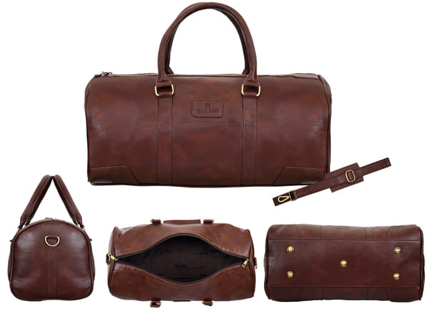 Buy Elliot Elite Series Brown Vegan Leather Unisex Luggage Bag on EMI